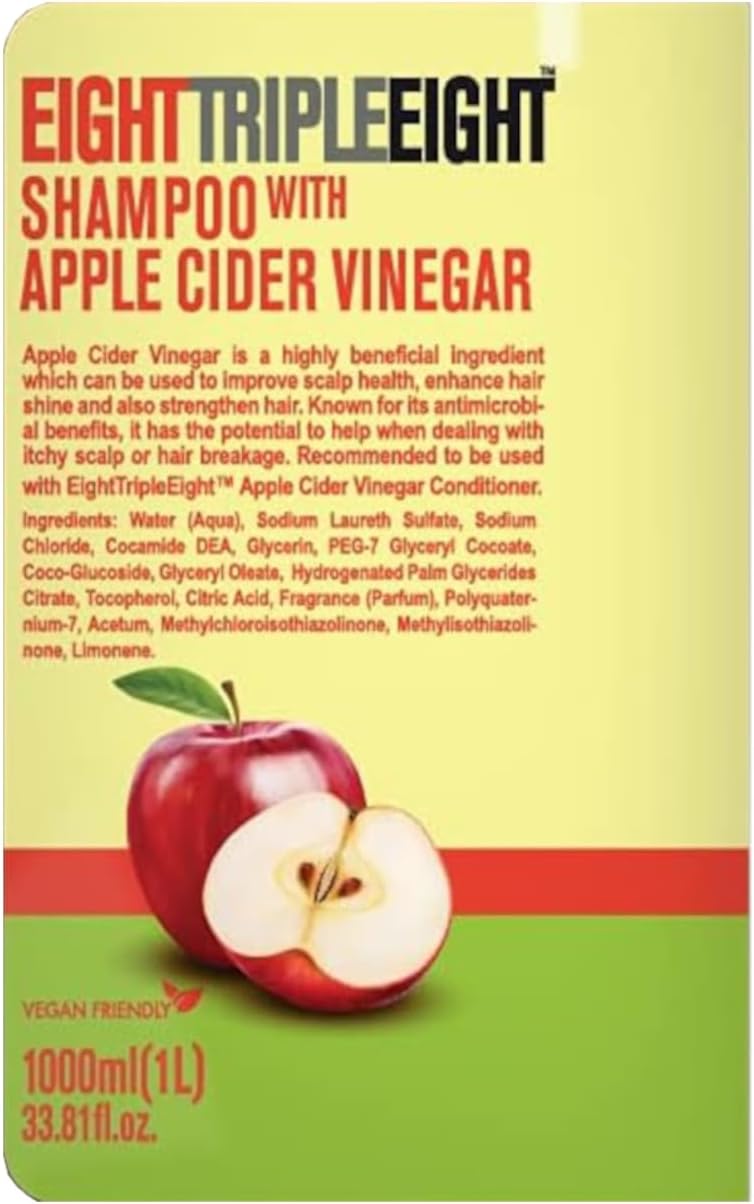 Eight Triple Eight Apple Cider Vinegar Hair Care Shampoo 1 Litre Yellow ...